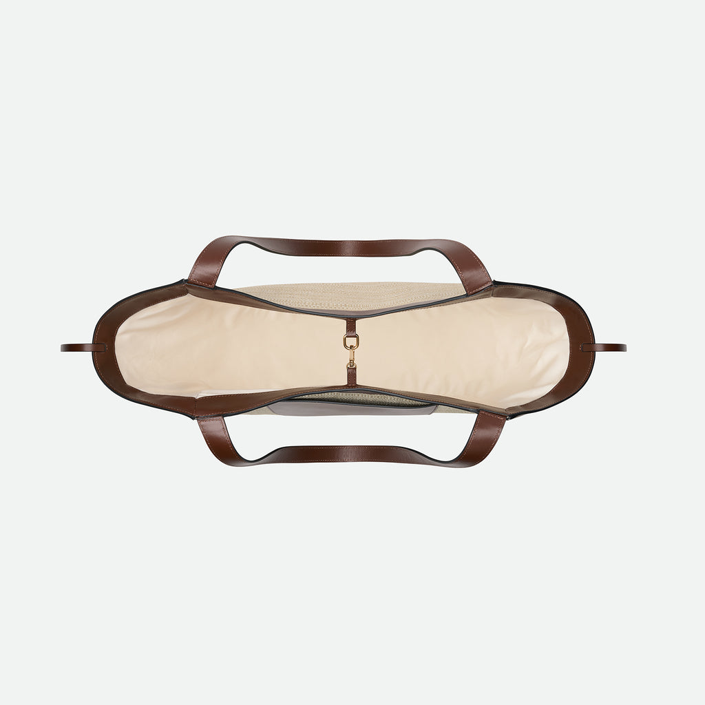 Hortensia Slouch Tote - Beige Raffia – Wandler.com