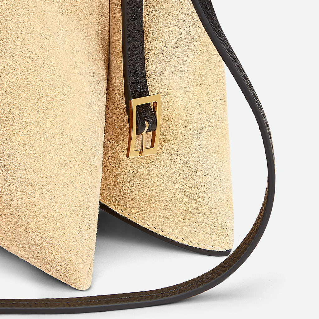 Penelope Slouch Bag - Beige Suede – Wandler.com